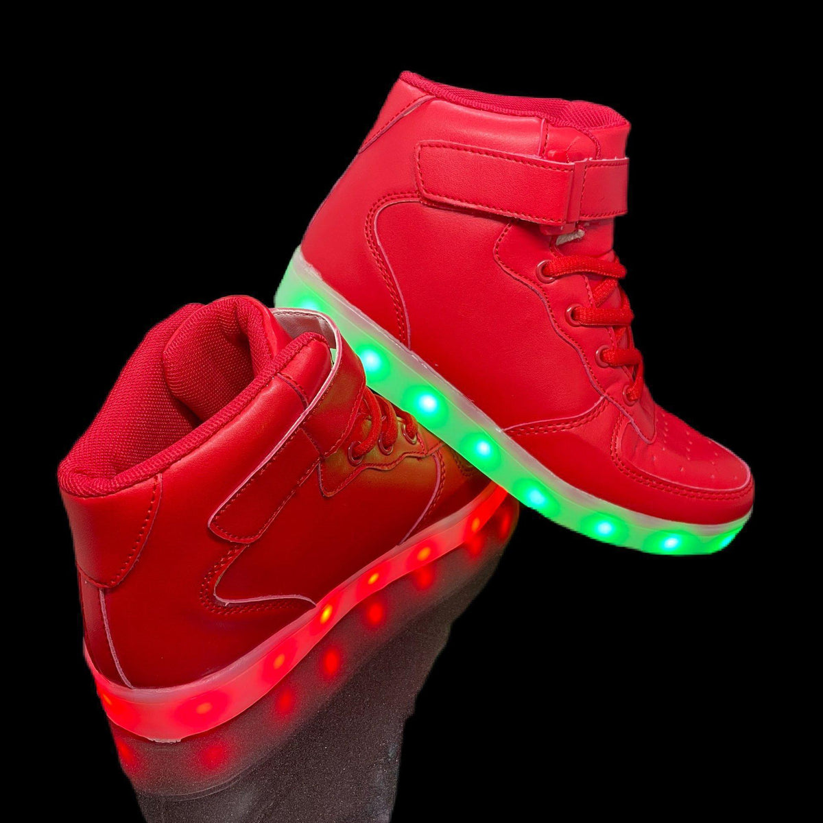 LED Sneakers Red 7 LED colors | Dancing LED Light Shoes | Kids LED
