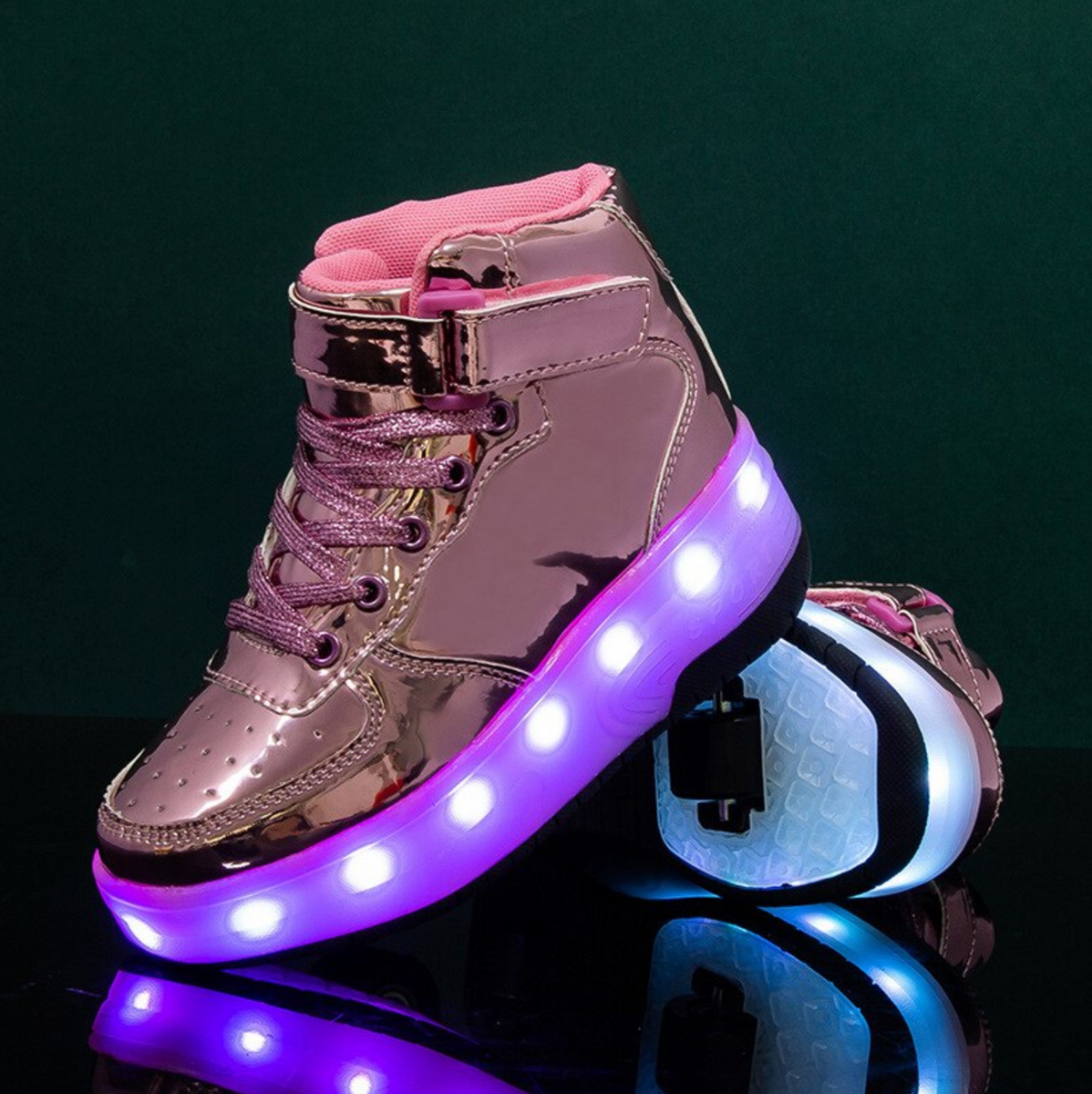 High Top Stylish Led Roller Shoes | Roller High Top Light Up Shoes For