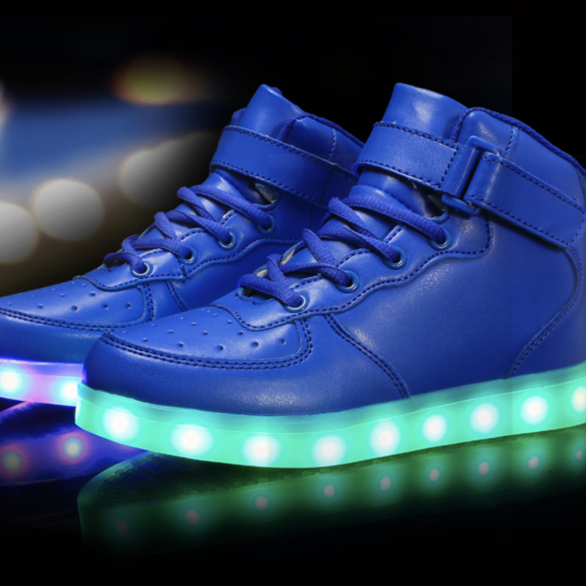 Black White Blue Gold Silver Color Led Shoes High Top With Remote | Li
