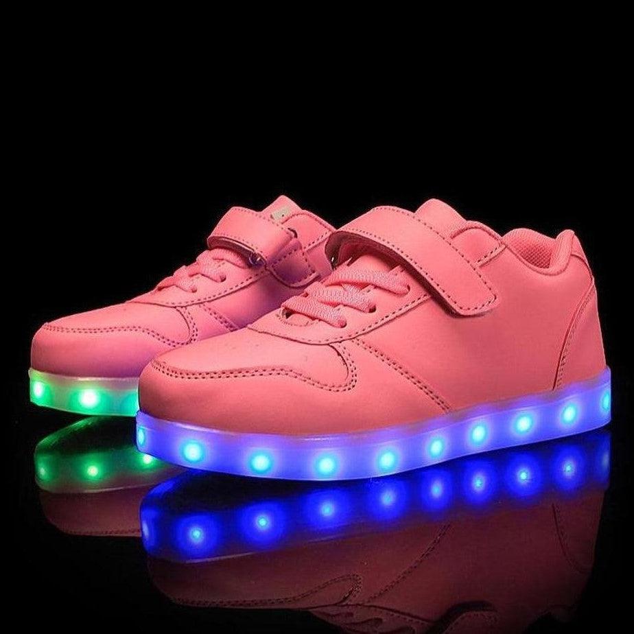 Glowing Night LED Shoes for Kids - Pink | LED Light Shoes