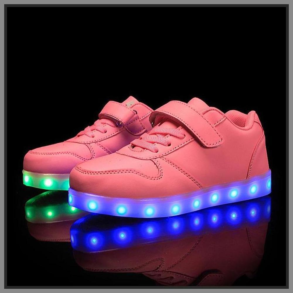 Glowing Night LED Shoes for Kids - Pink | LED Light Shoes