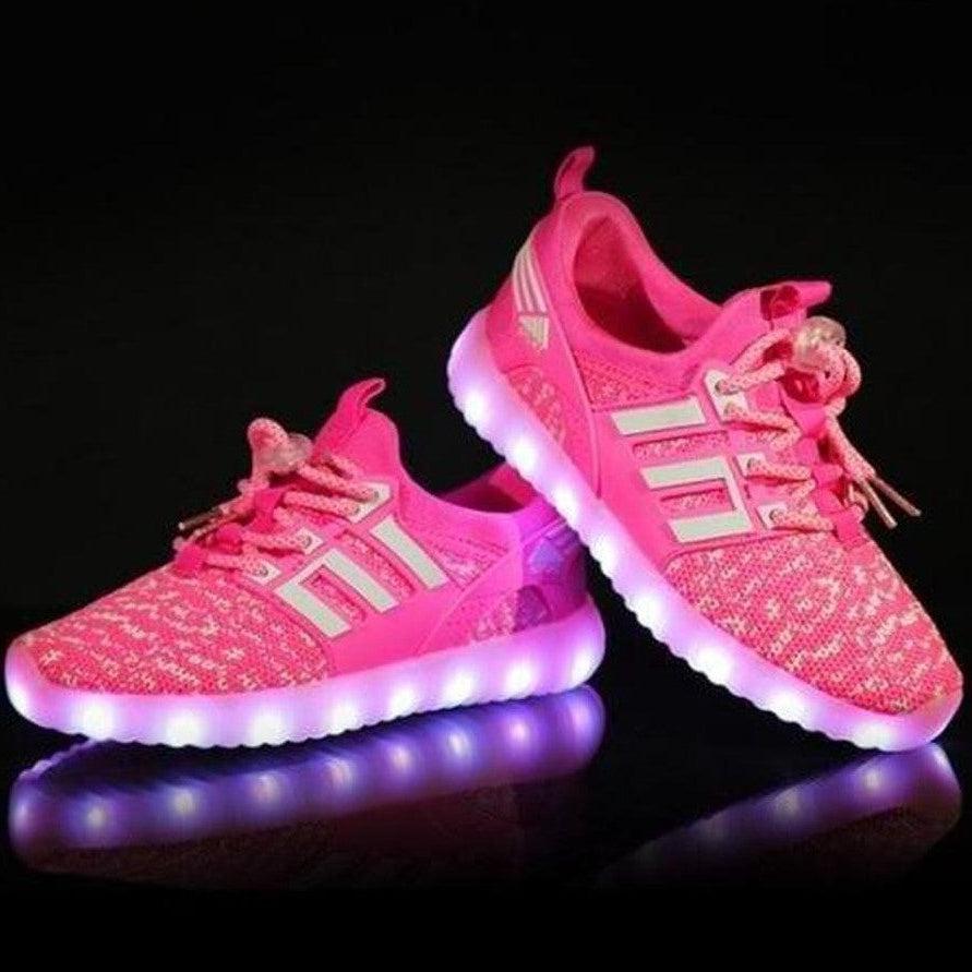 Mesh Design Light LED Shoes - Pink | LED Light Shoes